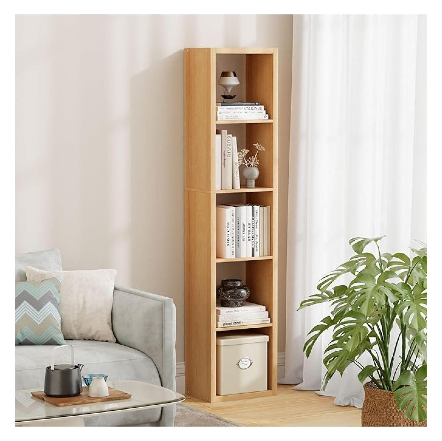 5 Cube Storage Organizer Single Row, Cube Shelf with Heavy-Duty Thick ...