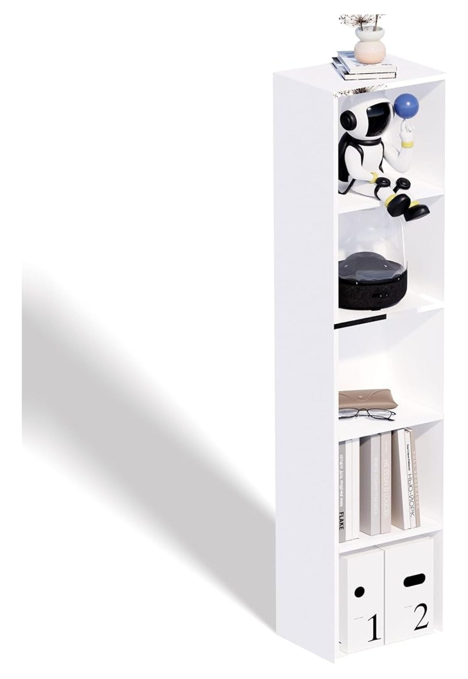 5 Cube Storage Organizer,Wooden 5-Tier Open Shelf Bookshelf,Versatile ...
