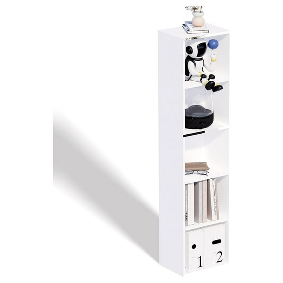 5 Cube Storage Organizer,Wooden 5-Tier Open Shelf Bookshelf,Versatile ...