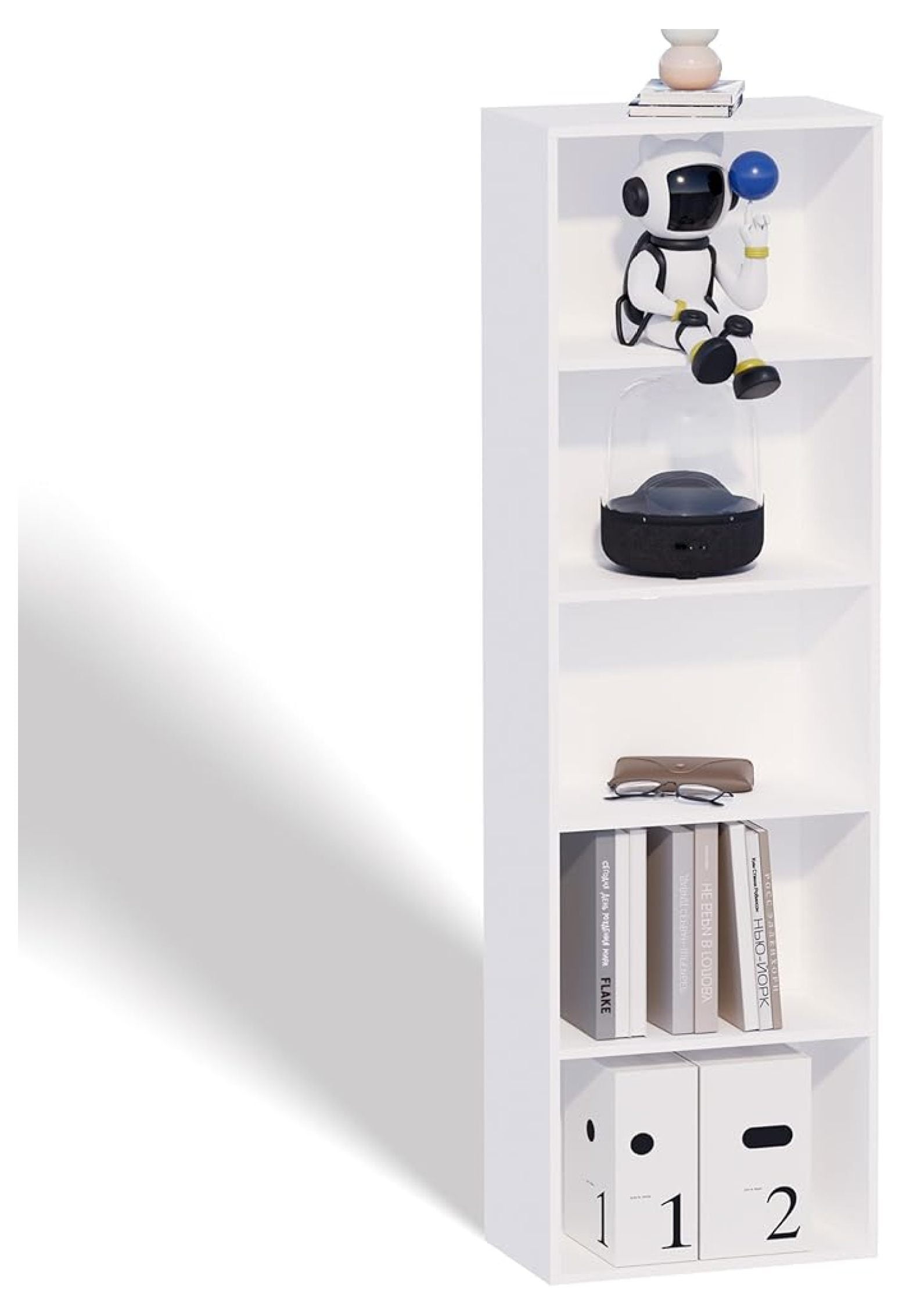 5 Cube Storage Organizer,Wooden 5-Tier Open Shelf Bookshelf,Versatile ...