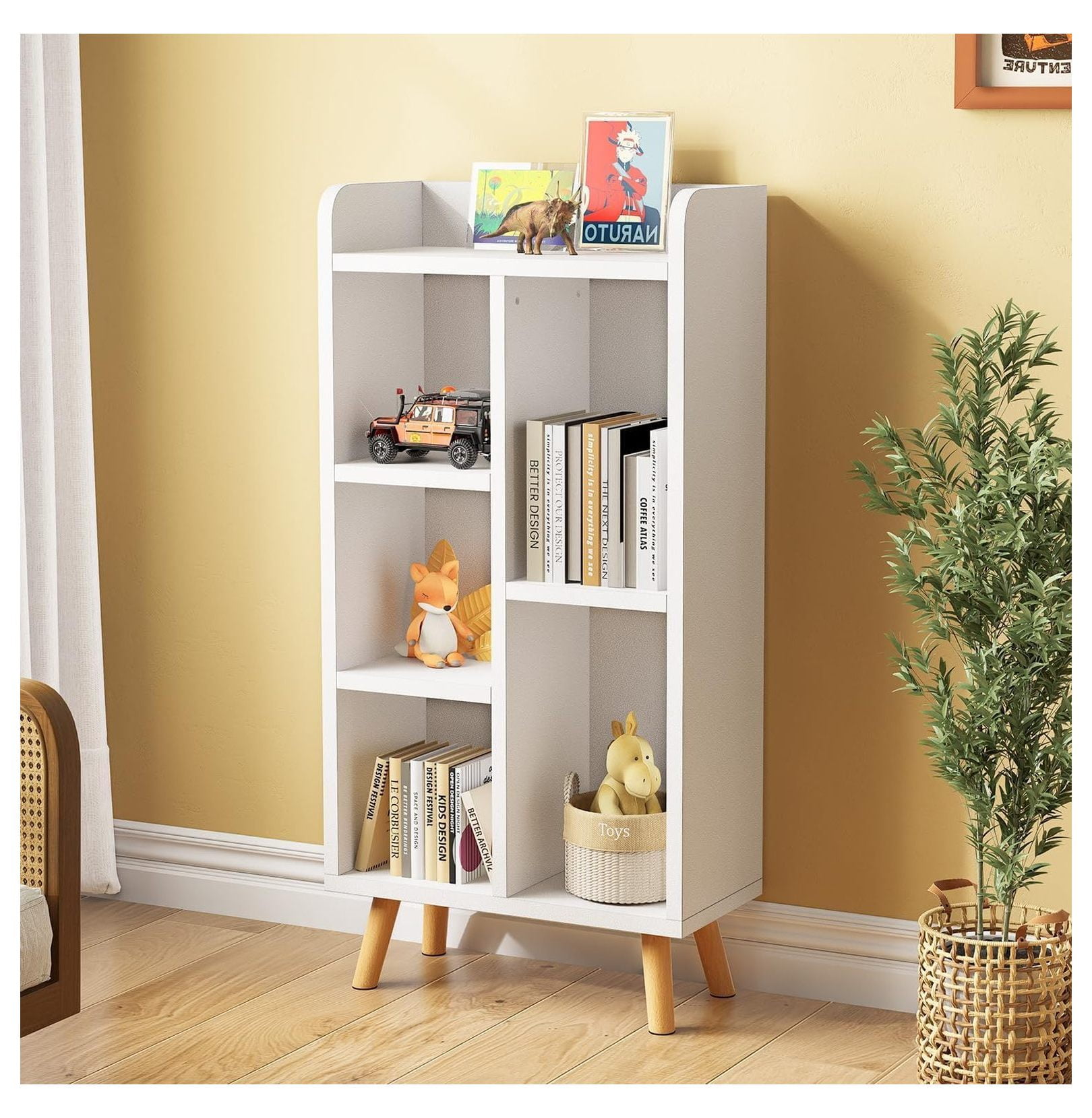 5 Cube Storage Organizer with Legs, Cube Shelf, Display Bookcases for Bedroom,Living Room, 3 ...