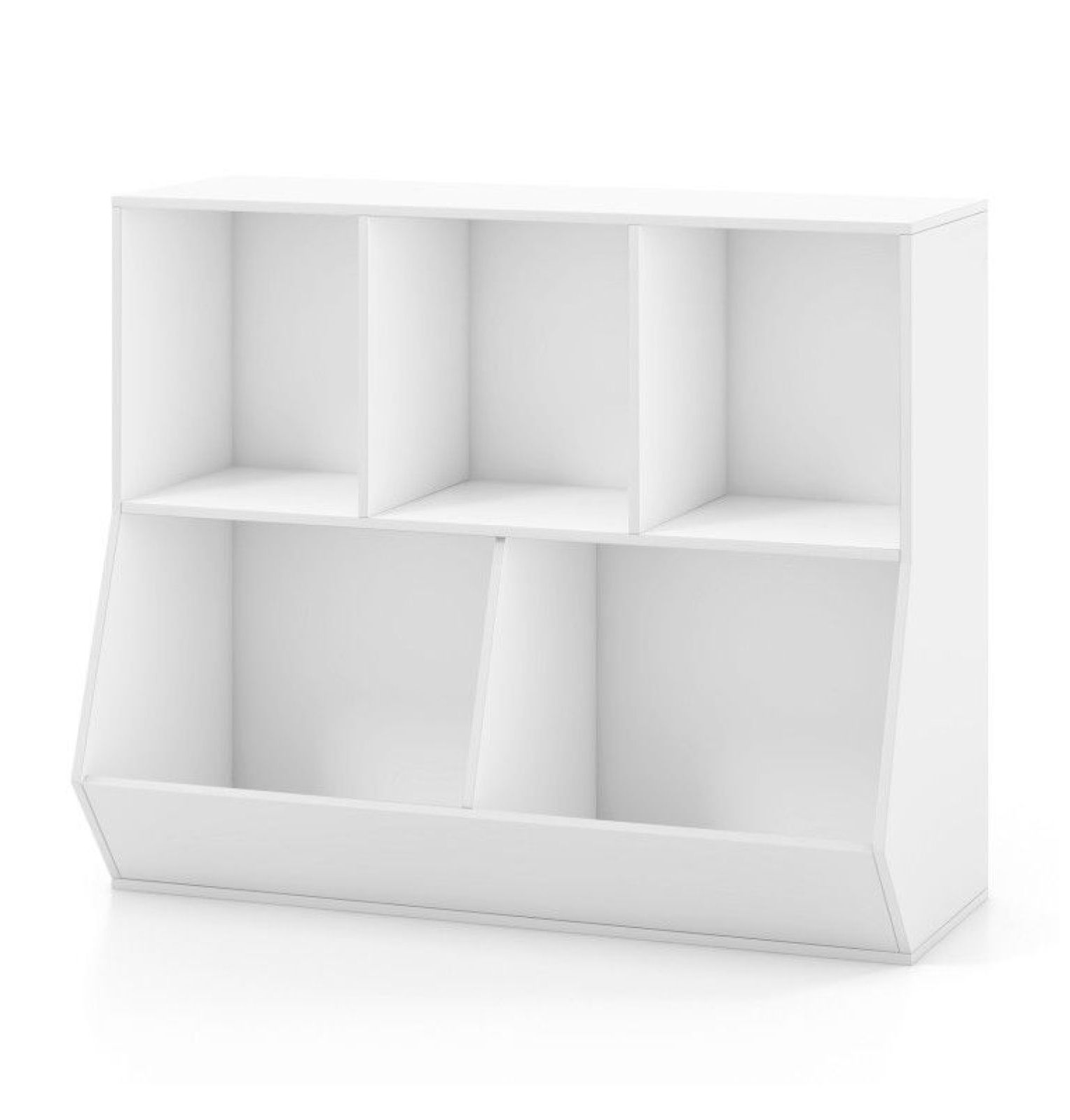 5-Cube Wooden Kids Toy Storage Organizer with Anti-Tipping Kits ...