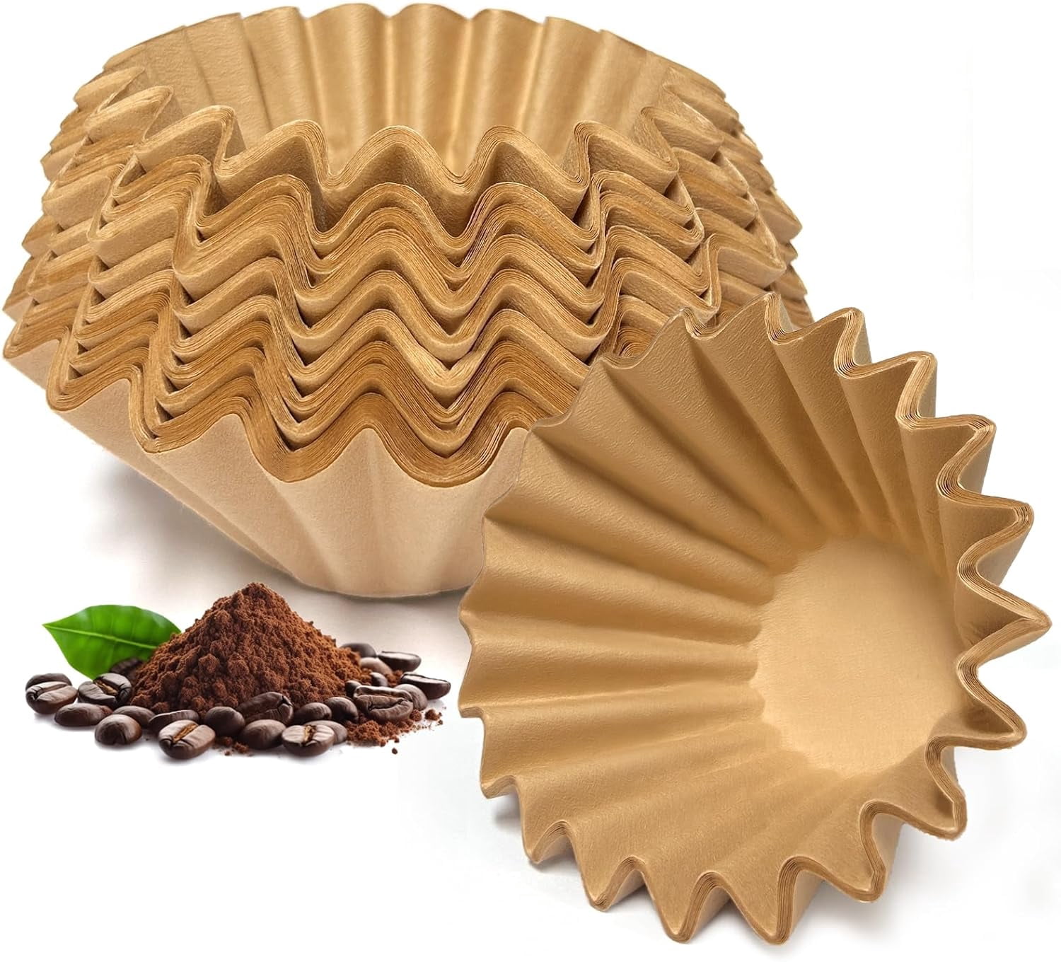 5 Cup Coffee Filter, 100 Count Unbleached Natural Small Basket ...