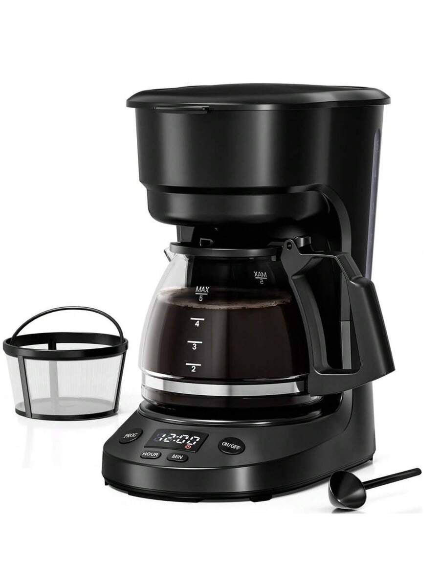 5-Cup Mini Drip Coffee Maker With Reusable Filter, Convenient And User ...