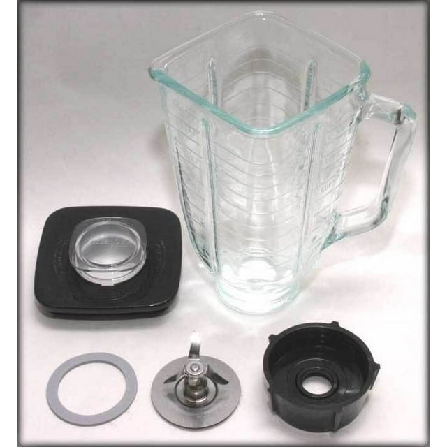 5 Cup Square Top 6 Piece Complete Glass Jar Replacement Set, Fits Oster ...