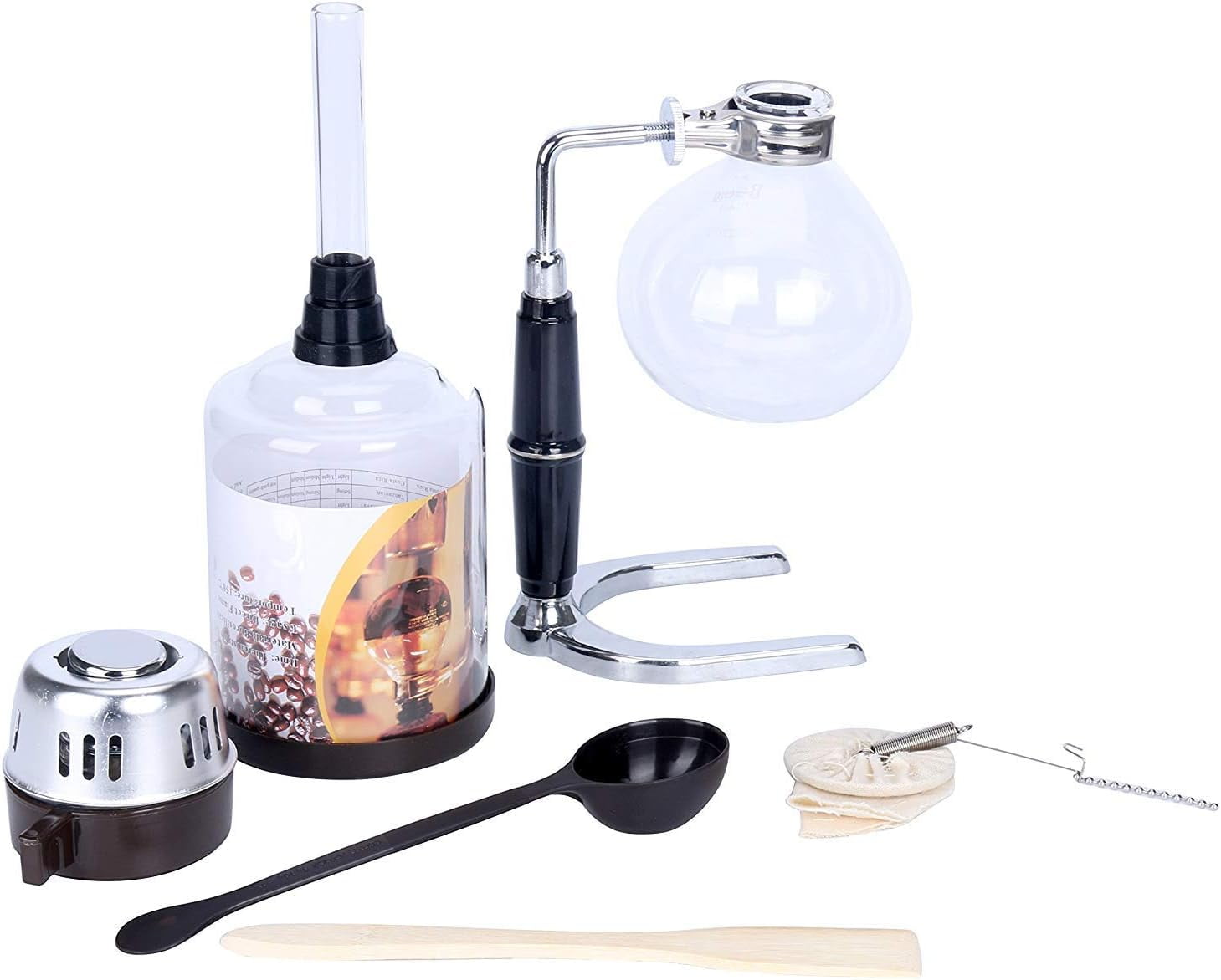 5 Cup Tabletop Siphon (Syphon) Coffee Maker with Alcohol Burner ...