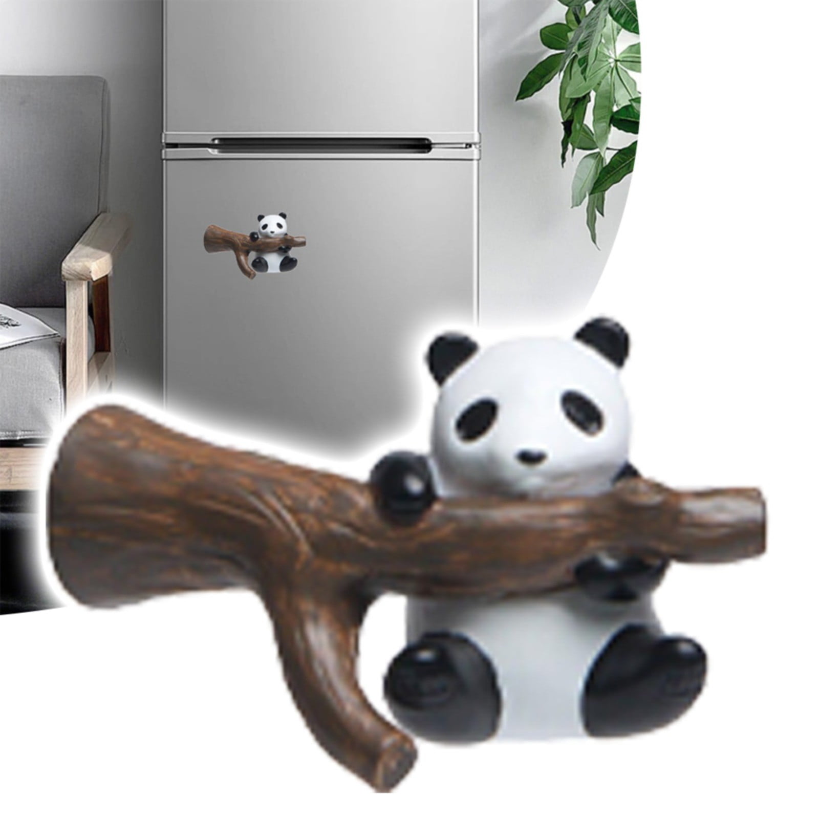5 Cute Panda Tree Branch Creative 3D Buckle Refrigerator Stickers ...