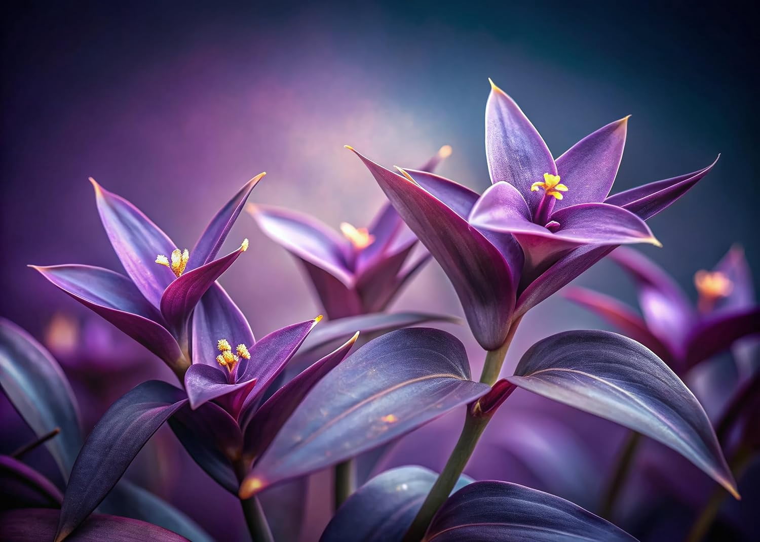5 Cuttings Purple Hearts Wandering Jew - Tradescantia Pallida Purpurea ...