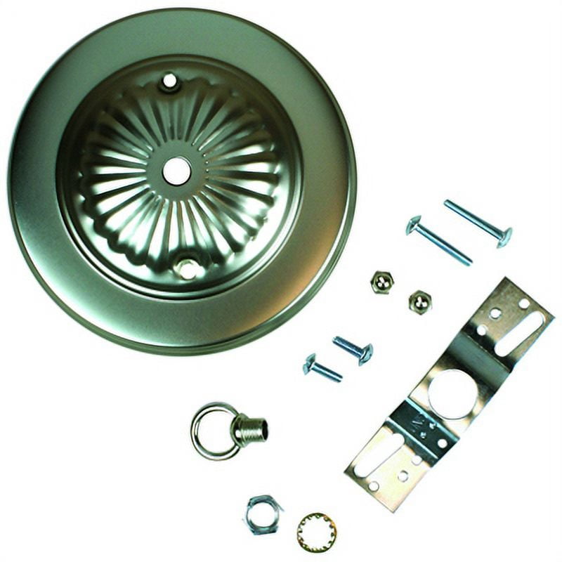 5"D Brushed Pewter Finish Traditional Canopy Kit 7/16" Center Hole ...