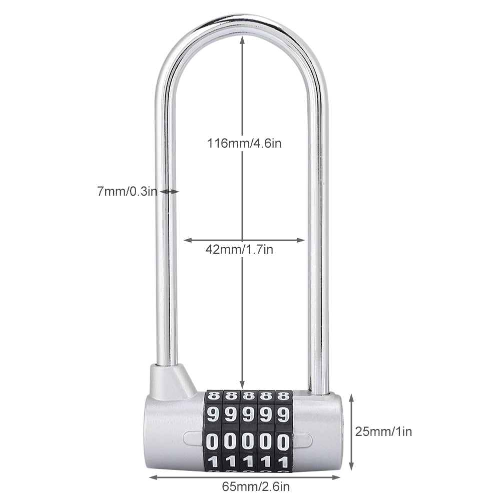 5,Dial Combination Lock, Secure Zinc Alloy Cabinet Door , Keyless Code ...