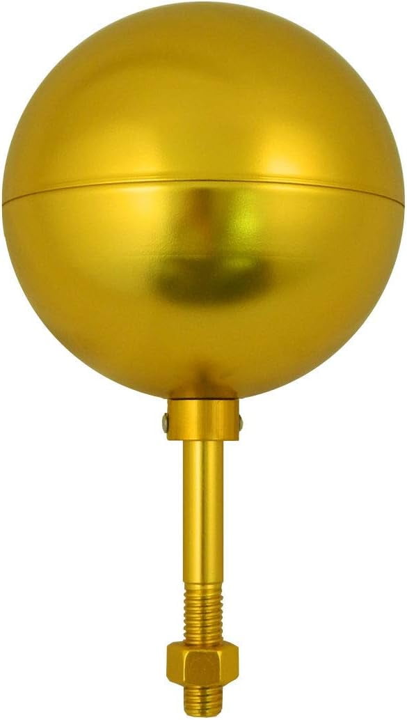 5" Diameter Gold Anodized Aluminum Flagpole Ball Finial for In-Ground ...