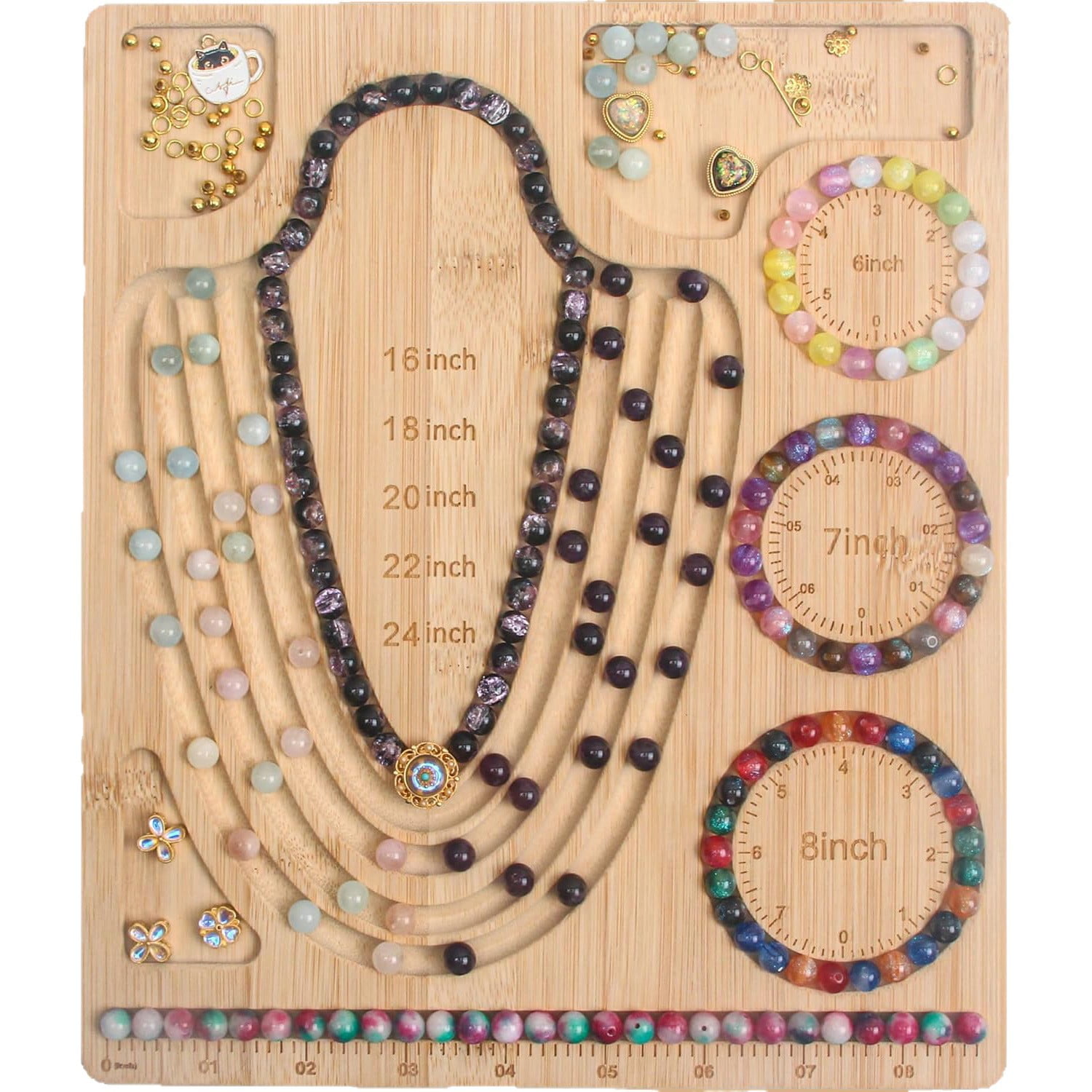 5 Different Styles Bead Board for Jewelry Making, Bamboo Beading Board ...