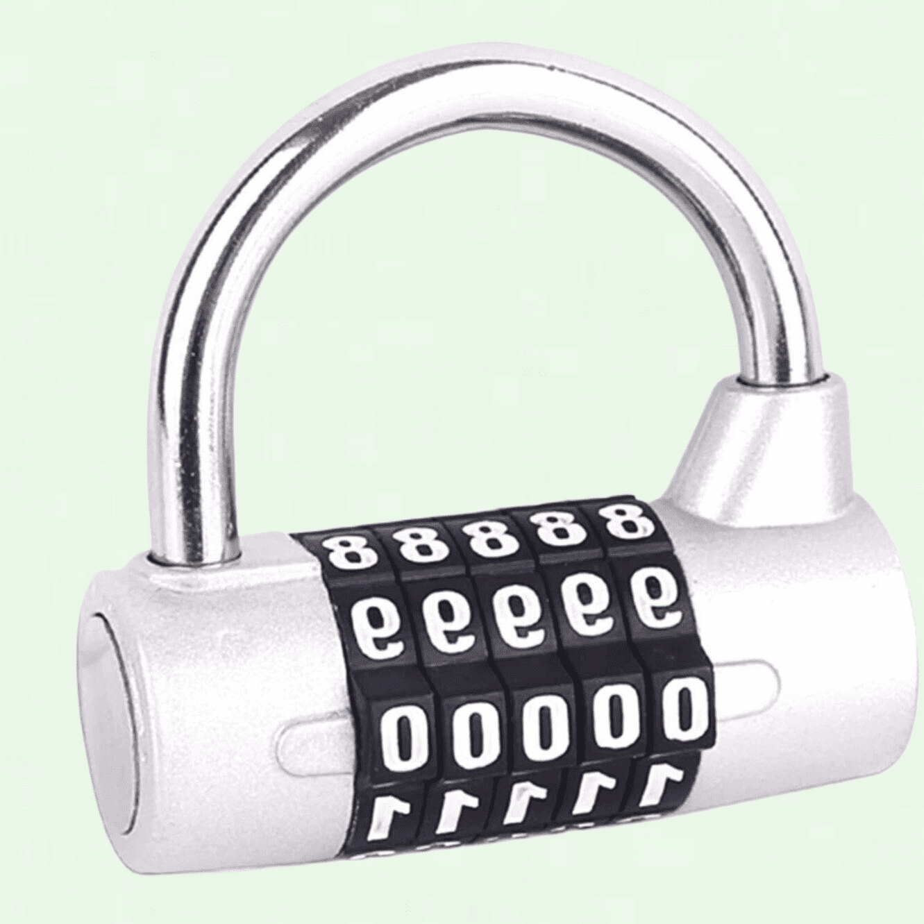 5 Digit Combination Lock, Replaceable Gym Padlock, Silver (1 Pack ...