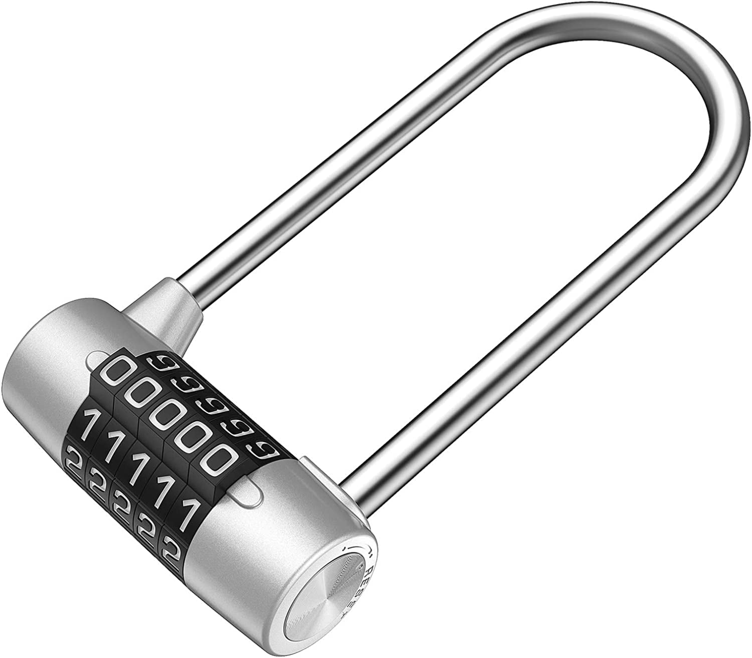 5 Digit Combination Padlock. 4.65 Inch Long Shackle Resettable Padlock ...