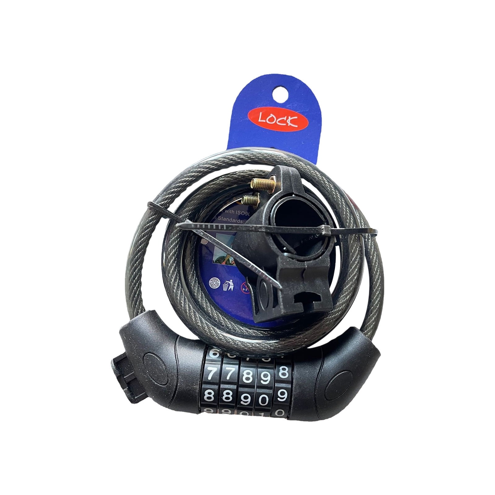 5-Digit Resettable Bike Lock with Thick Steel Cable, Universal Use for ...