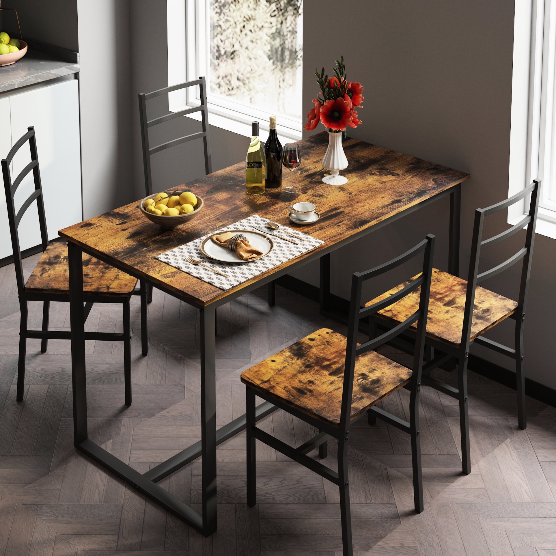 5 Dining With In Industrial Look, Built Quality And Metal, Brown Hue ...