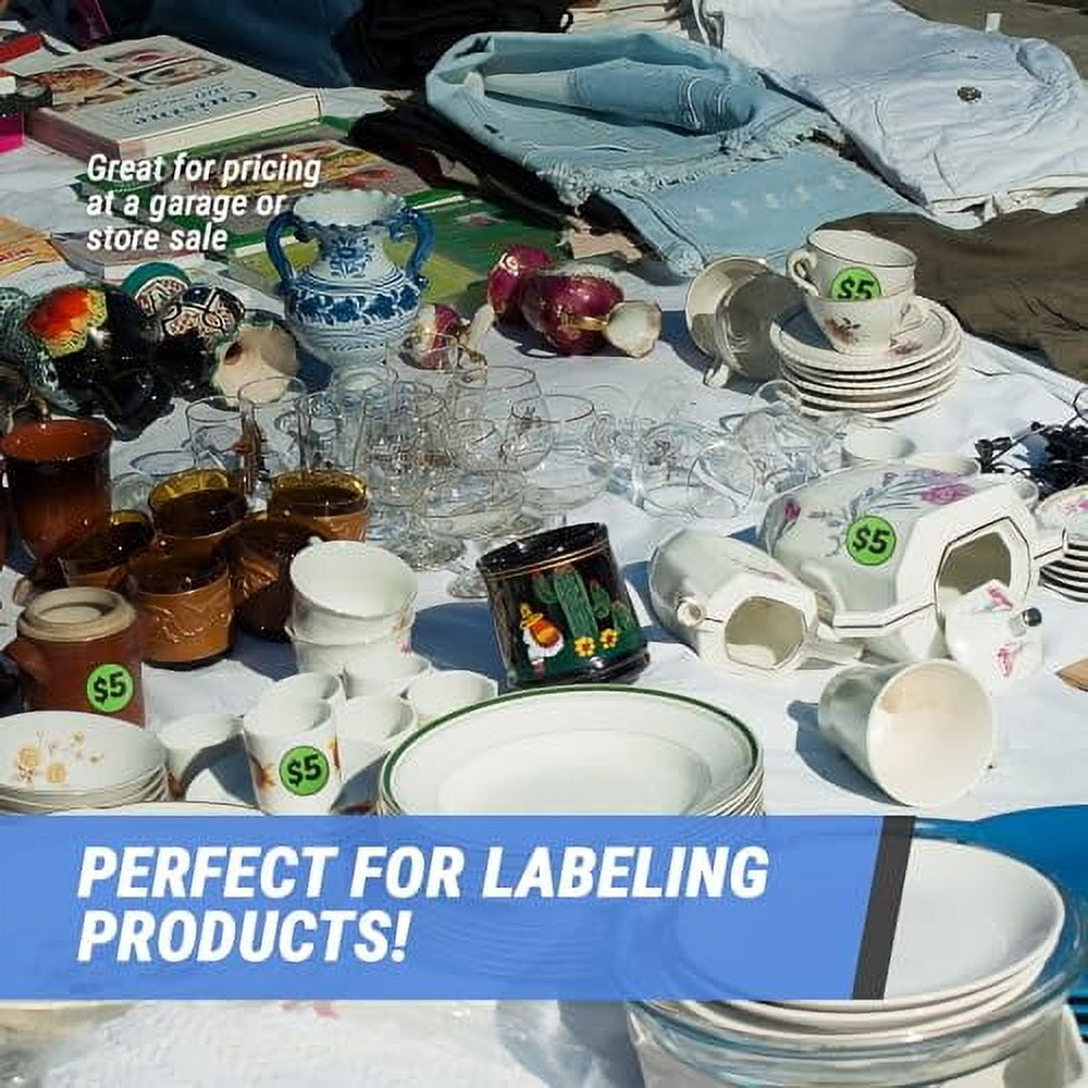 $5 Dollars Preprinted Price Labels Stickers - 2" Round Retail Store ...