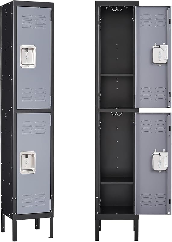 5 Door Metal Locker Cabinet for Employees Home Gym Office School Garage ...