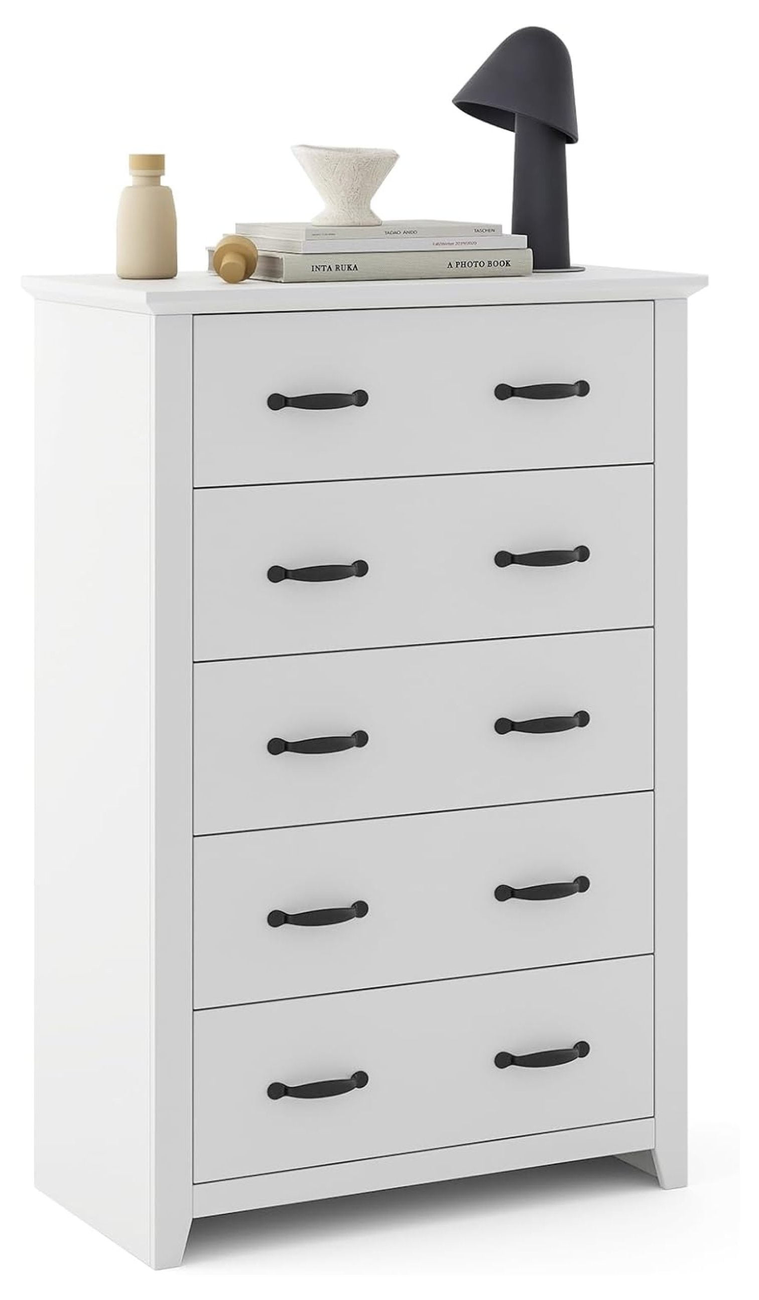 5-Drawer Chest Dresser, 47” Tall Chest of Drawers, Freestanding Dresser ...