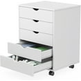 5 Drawer Chest Mobile Storage Cabinets Small Wooden Dresser with Wheels ...