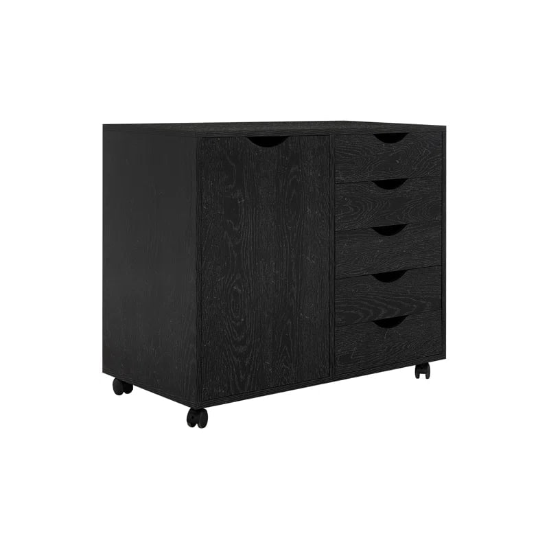 5-Drawer Decorative Filing Cabinet on Wheels – Stylish Office Storage ...
