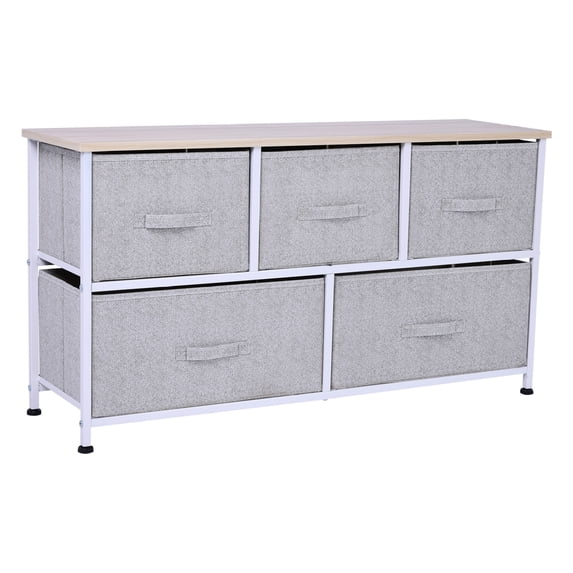 5 Drawer Dresser, 40" Horizontal Storage Cube, Bedroom Organizer ...