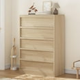 5 Drawer Dresser for Bedroom, Tall Wood Storage Cabinet with Deep ...