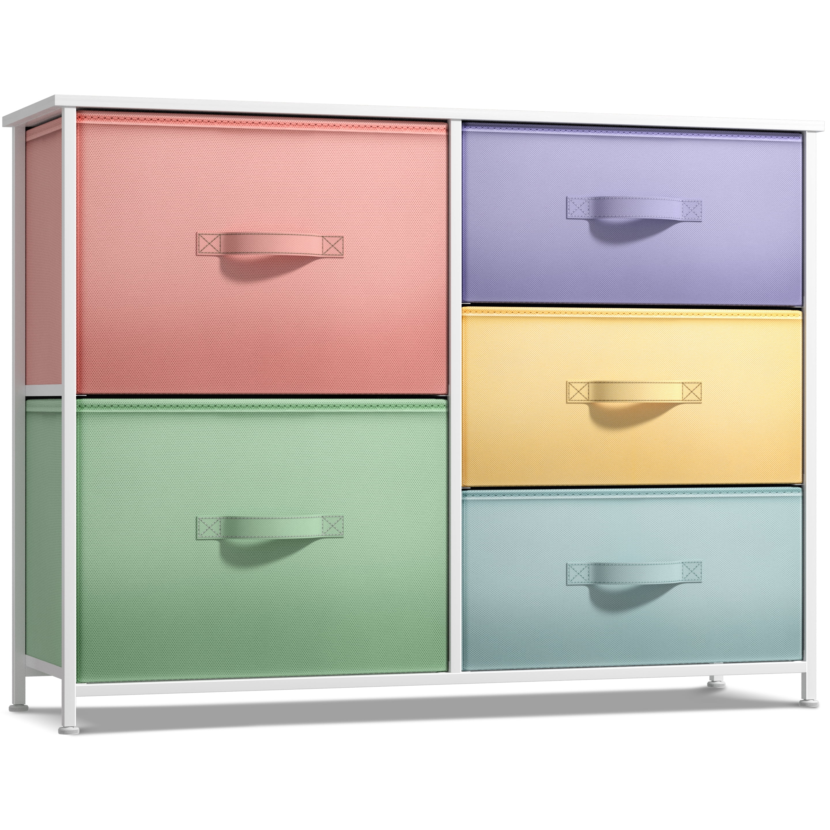 5-Drawer Dresser Chest (Pastel Multi-color) - Walmart.com