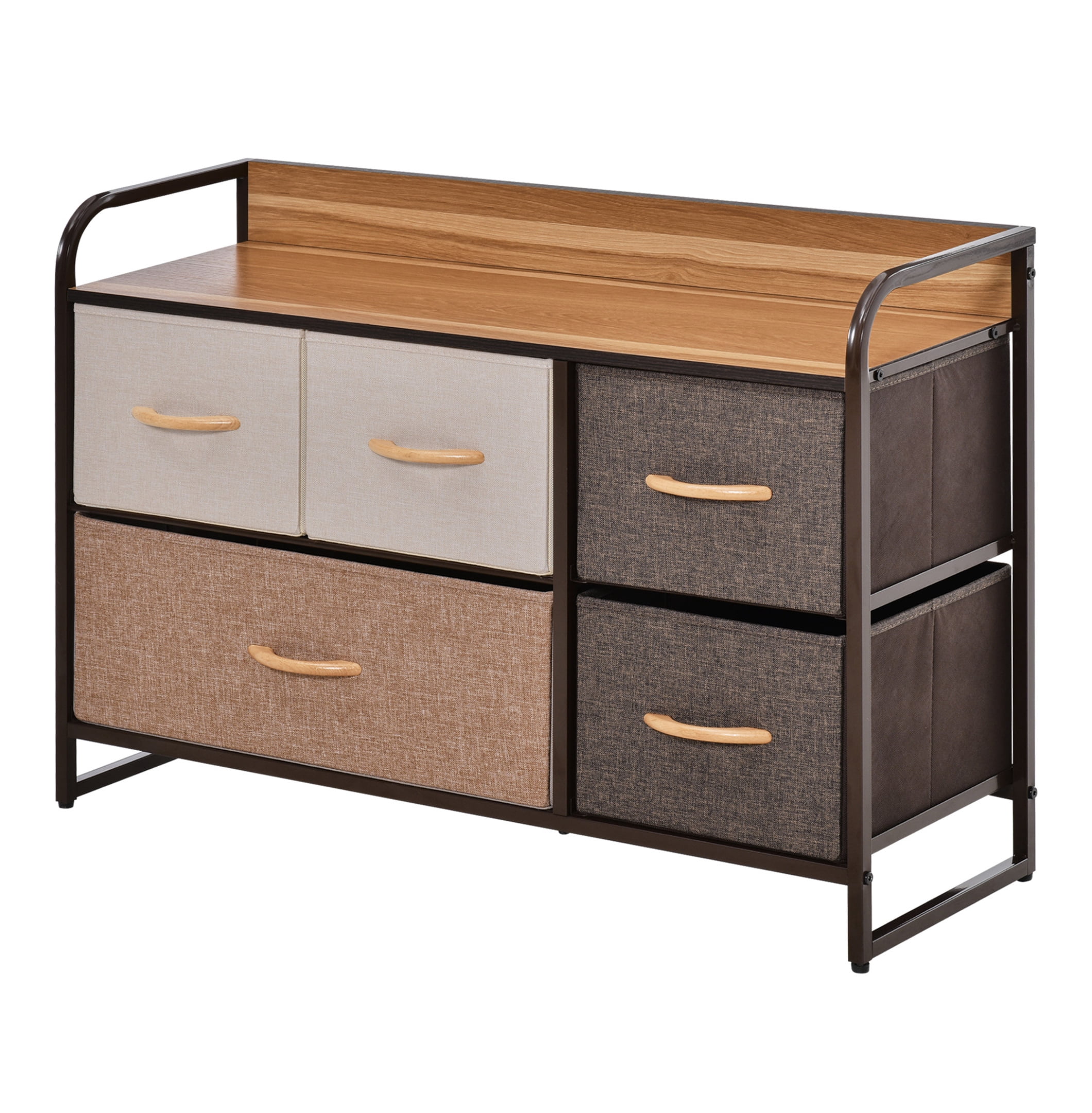 5-Drawer Dresser Storage Tower, Steel Frame Bedroom Organizer ...