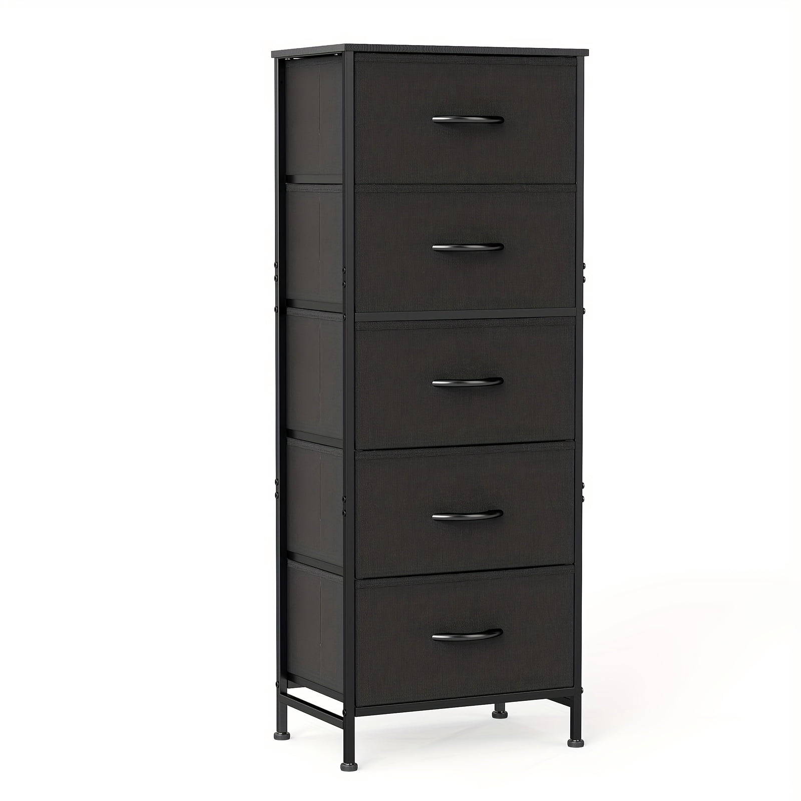 5-Drawer Fabric Dresser with Wood Top & Steel Frame, Freestanding ...