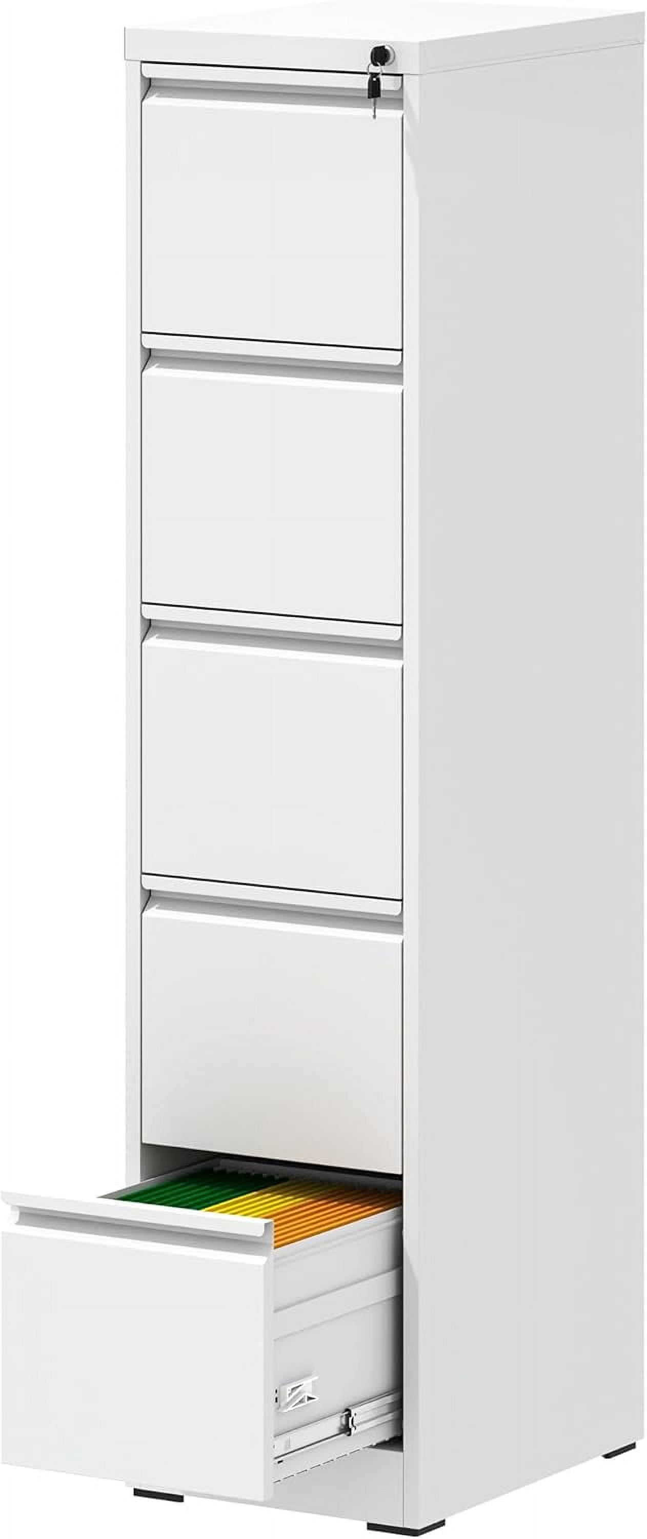 5 Drawer File Cabinet with Lock, 18" D Metal Vertical Filing Cabinets ...