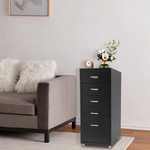 5 Drawer File Cabinet, Mobile Classification Storage Cabinet Filing ...