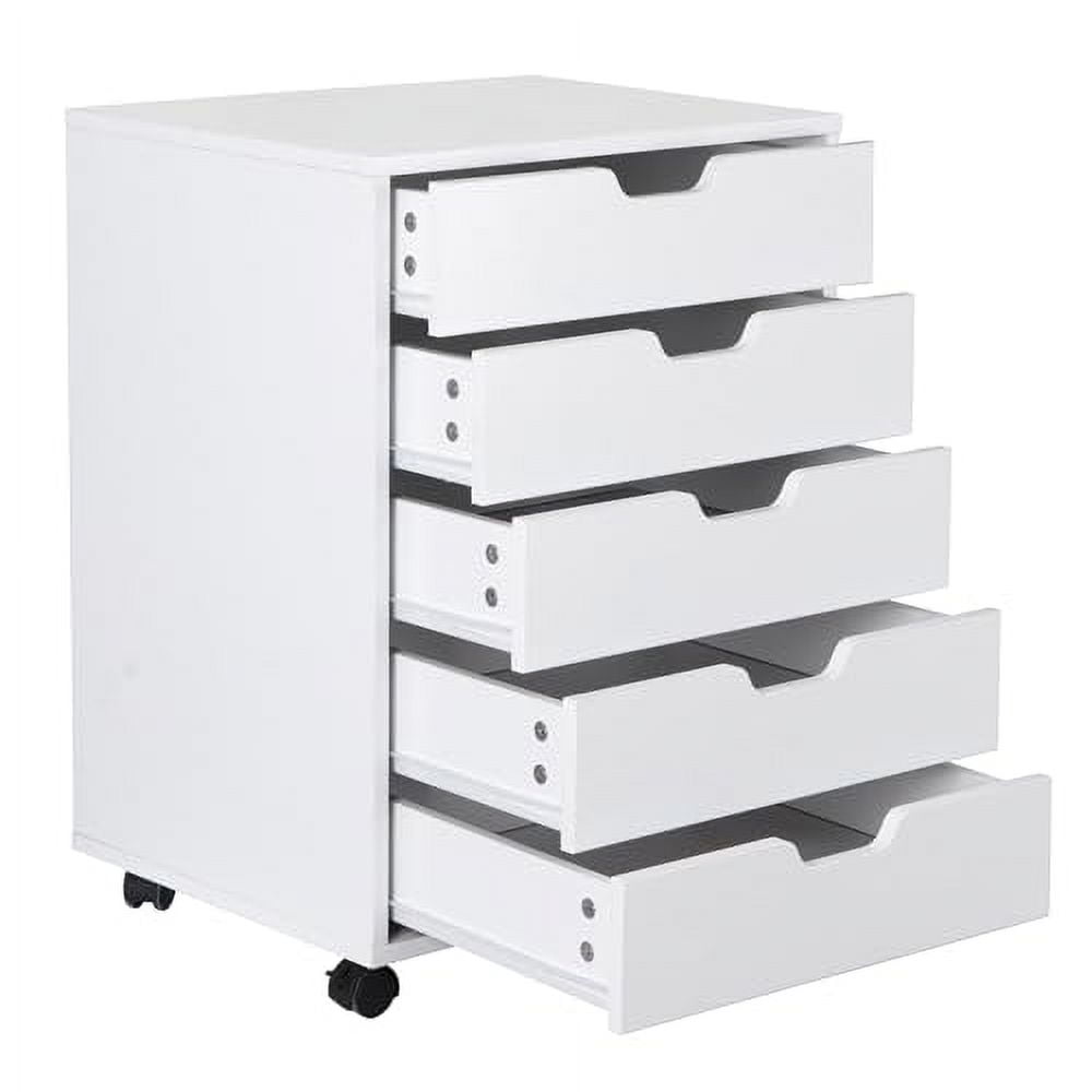 5 Drawer File Cabinet,Mobile Filing Cabinet with Wheels,Under/Beside ...