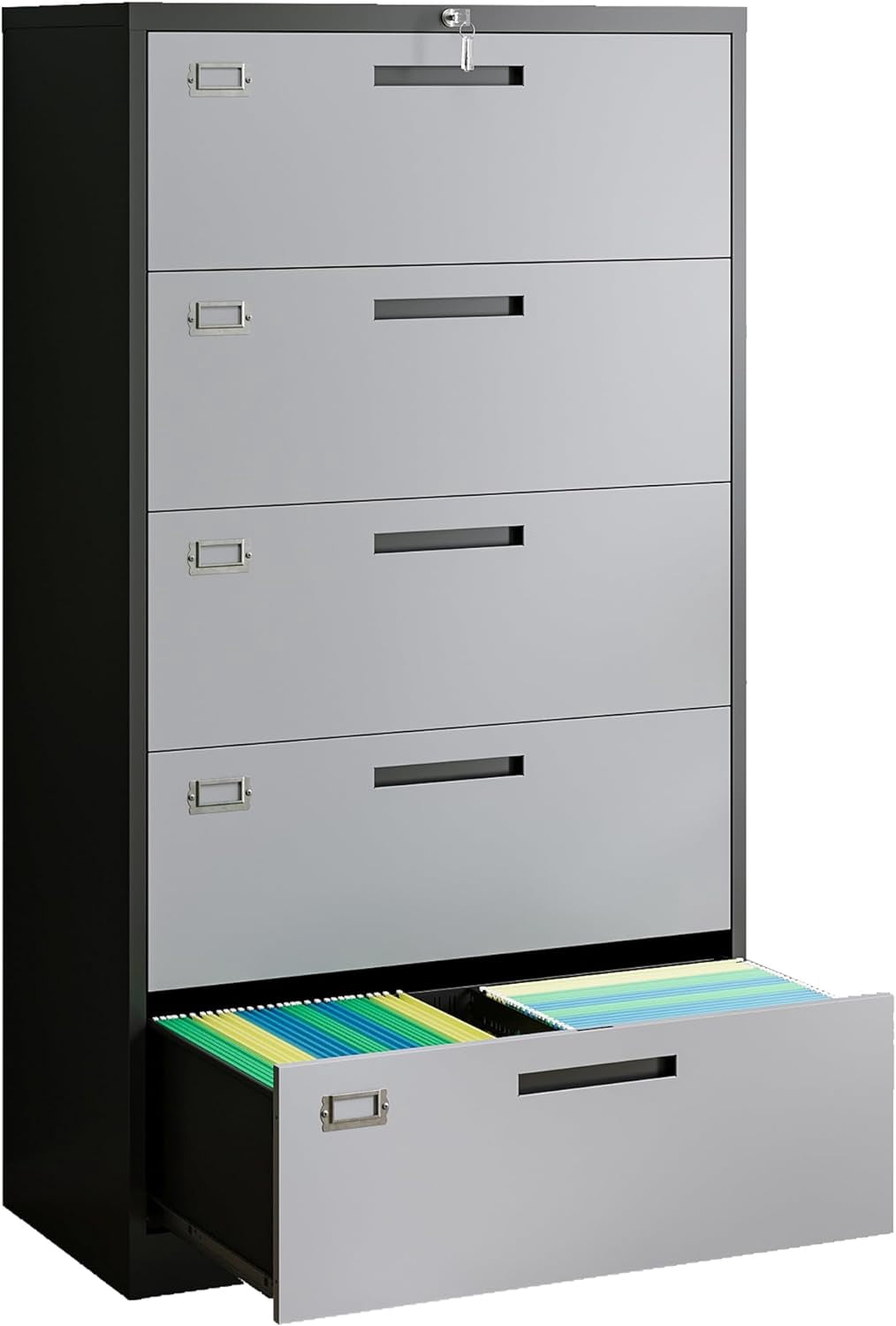 5 Drawer File Cabinet with Lock,Metal Lateral Filing Cabinets for Home ...