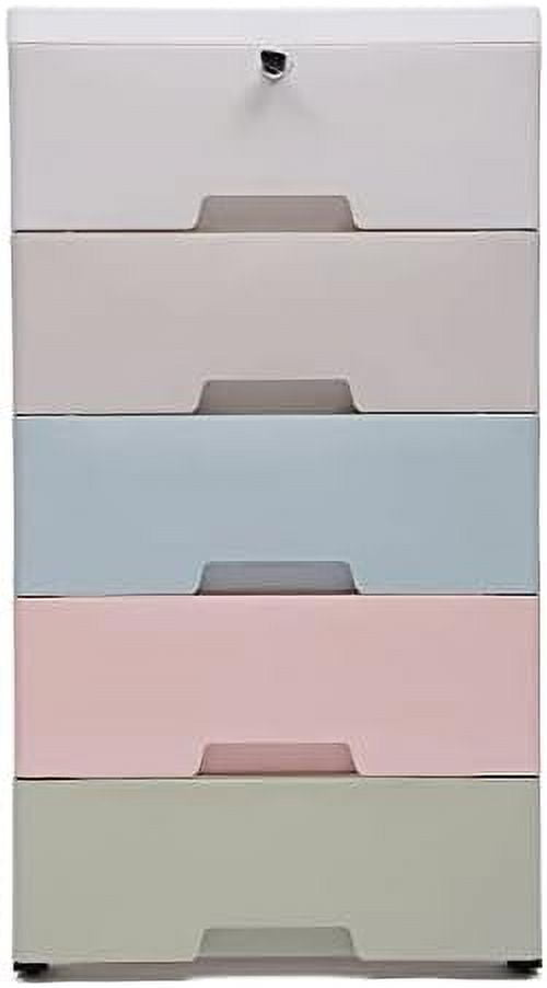 5 Drawer Macaron Colored Cabinet Drawer Tower Dresser Locker, Stackable ...