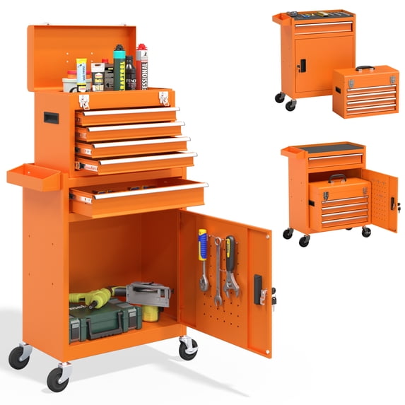 5-Drawer Mobile Mechanic Tool Chest, Rolling Cabinet with Lock ...