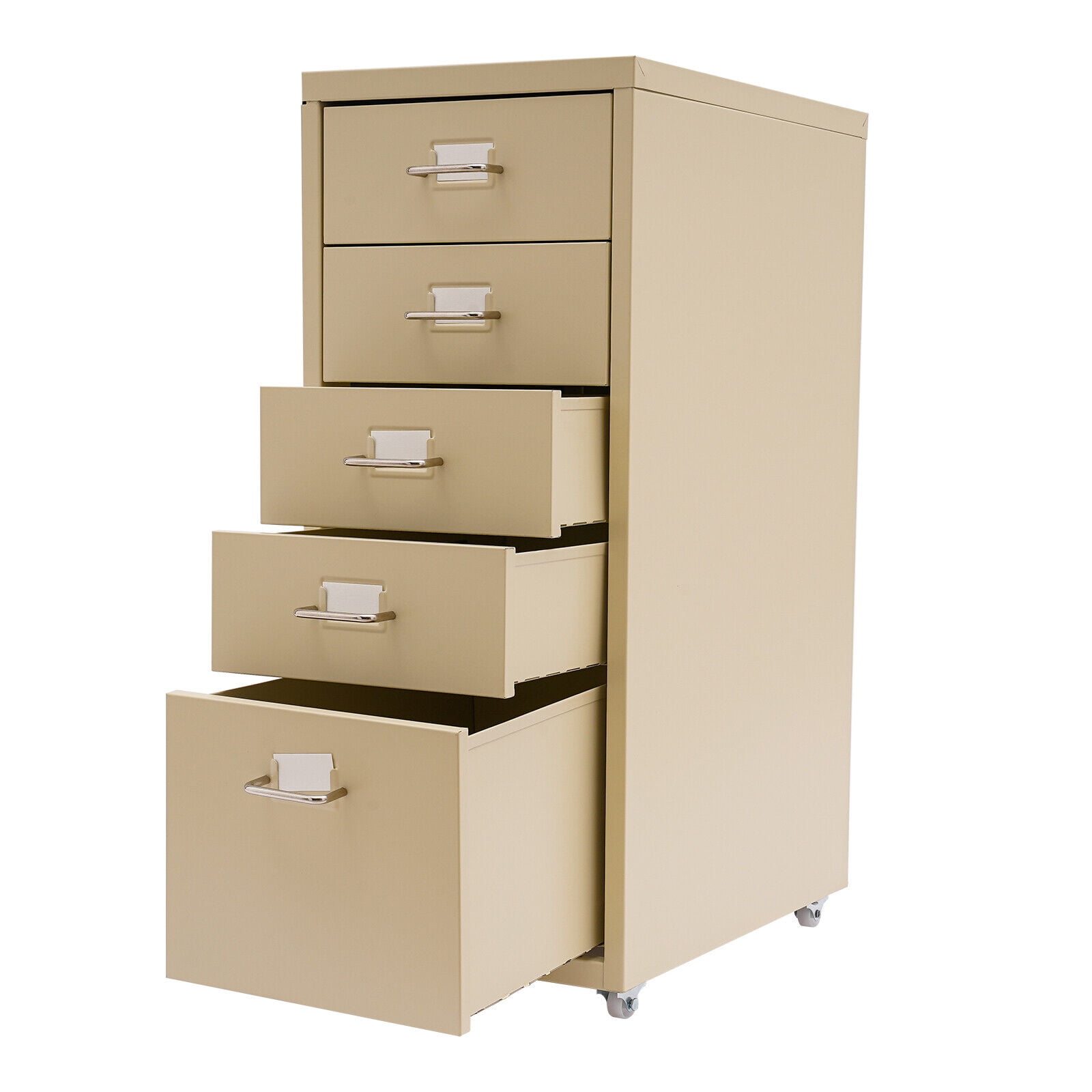 5 Drawer Metal Under Desk File Cabinet, Filing Storage Vertical ...