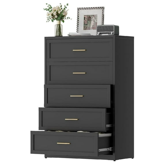 5 Drawer Metal Dresser, Heavy Duty Steel Storage Dresser with Smooth ...