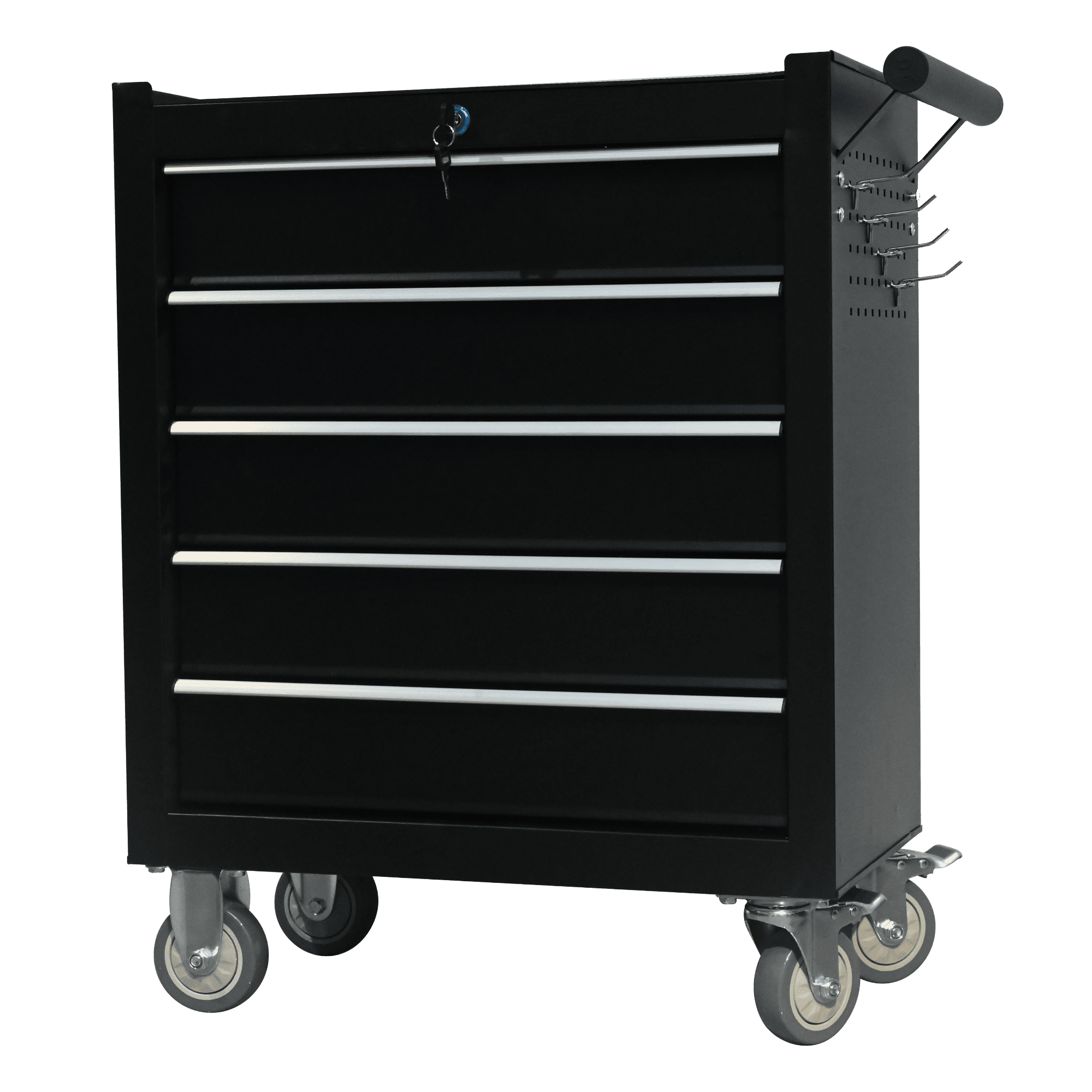 5-Drawer Metal Rolling Tool Cabinet, Storage Toolbox with Brake wheels ...