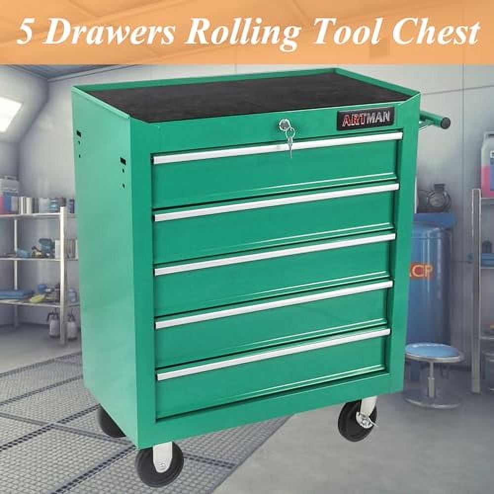 5-Drawer Metal Rolling Tool Chest with Wheels,Tool Storage Cabinet with Locking System ...