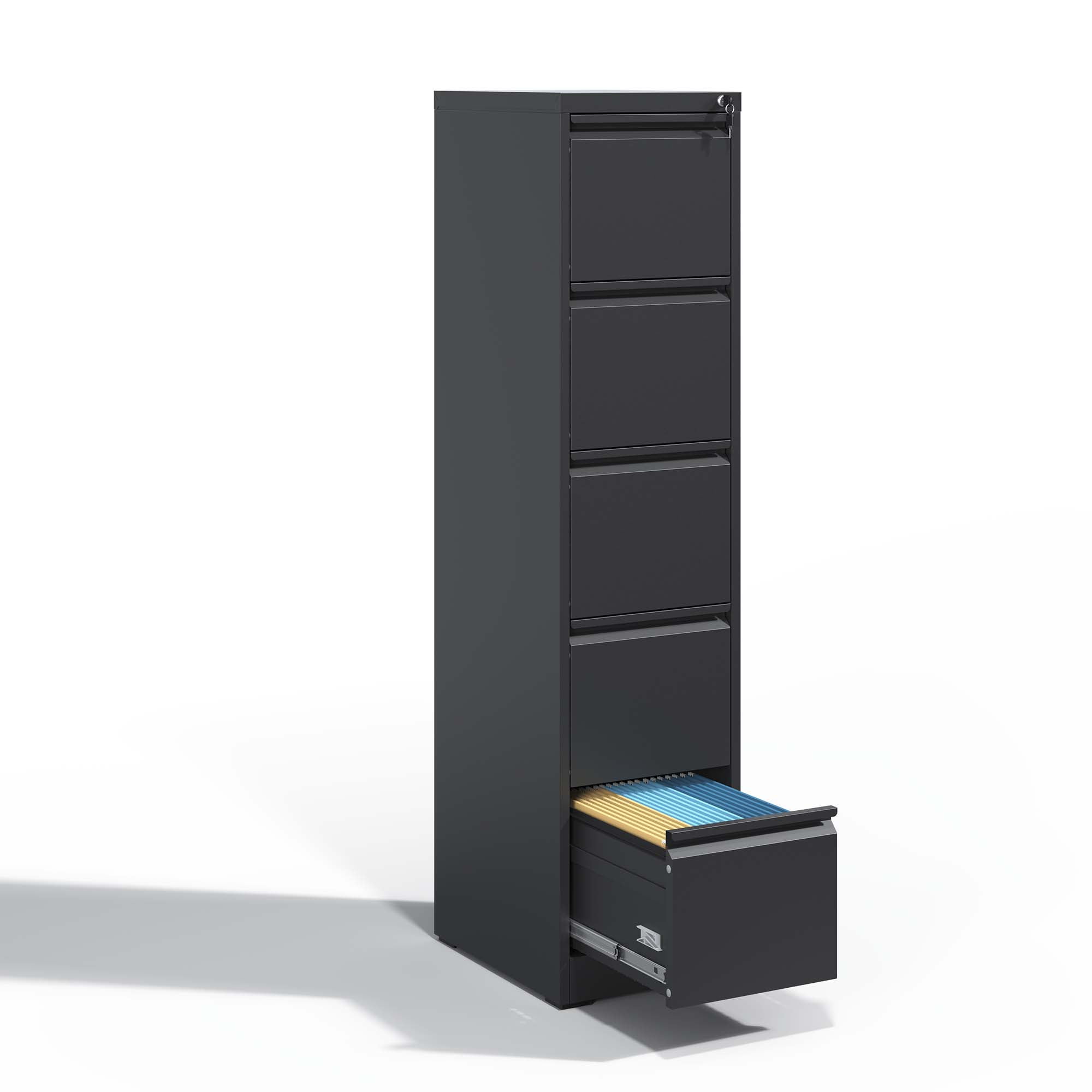 5 Drawer Metal Vertical File Cabinet with Lock Office Home Steel ...