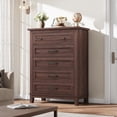 5-Drawer Modern Dresser with Ribbed Fronts, Large Storage, Anti-Tip Kit ...