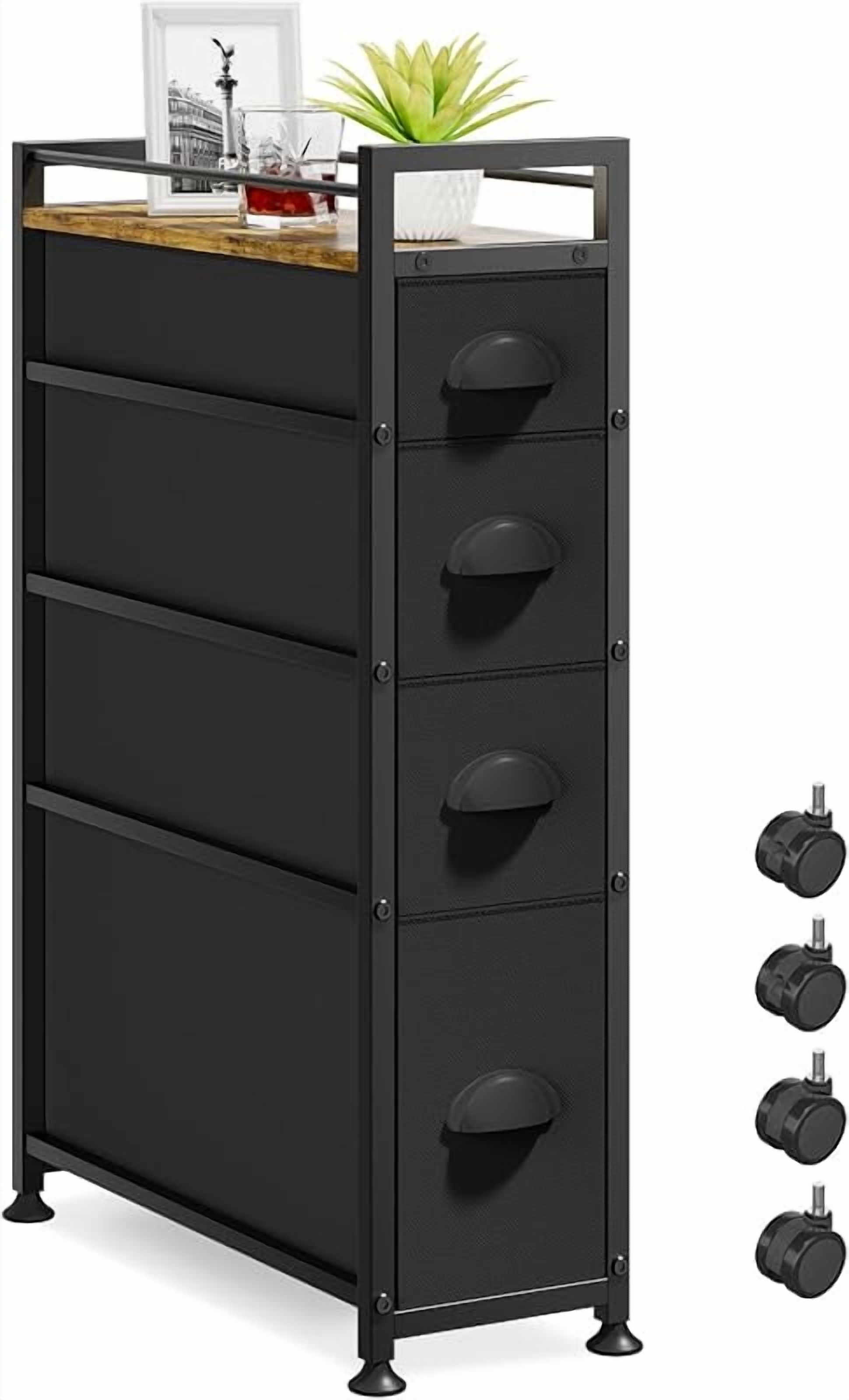 5 Drawer Narrow Dresser Slim Cabinet Skinny Storage Tower Chest, Ideal ...