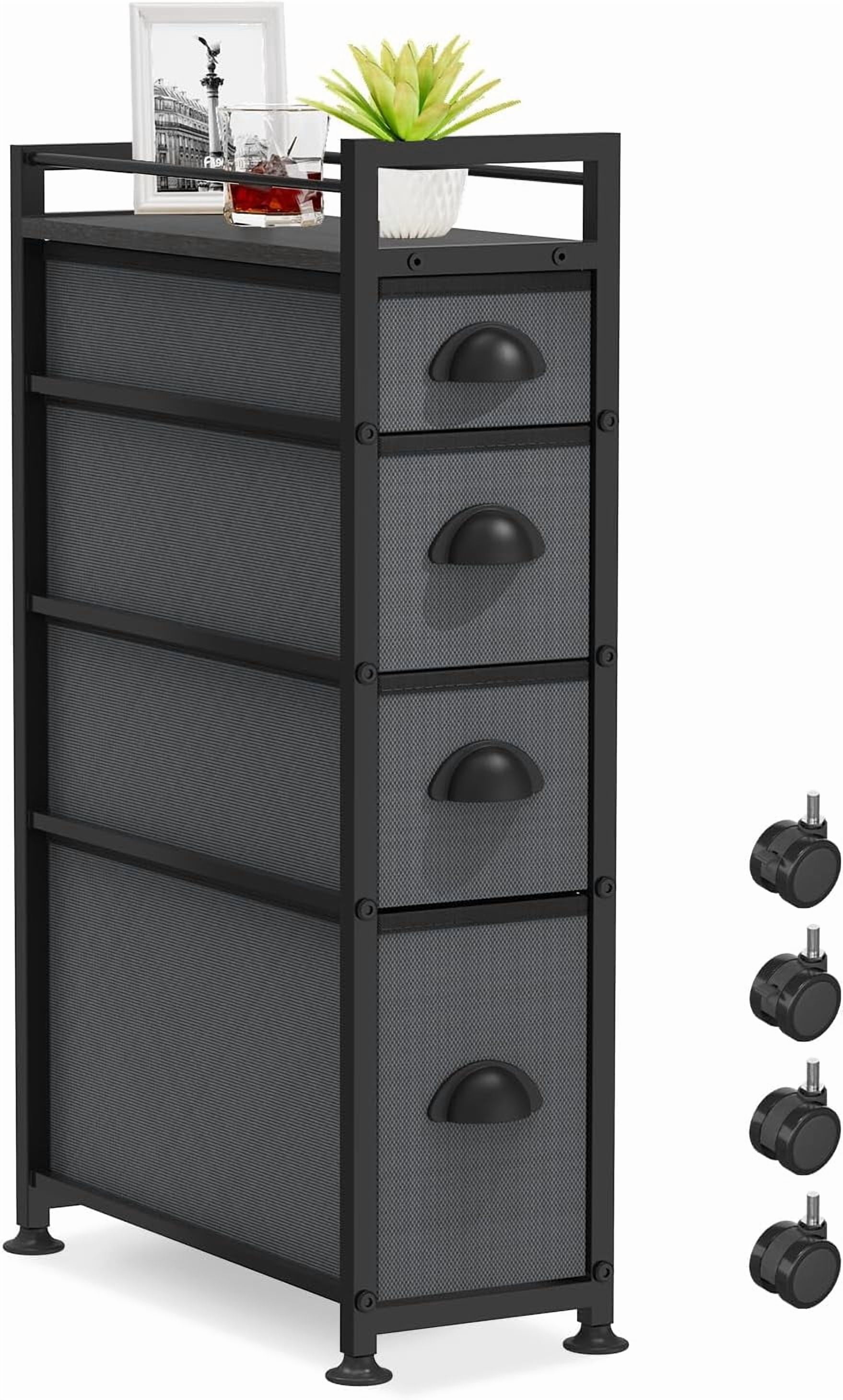 5 Drawer Narrow Dresser Slim Cabinet Skinny Storage Tower Chest, Ideal ...
