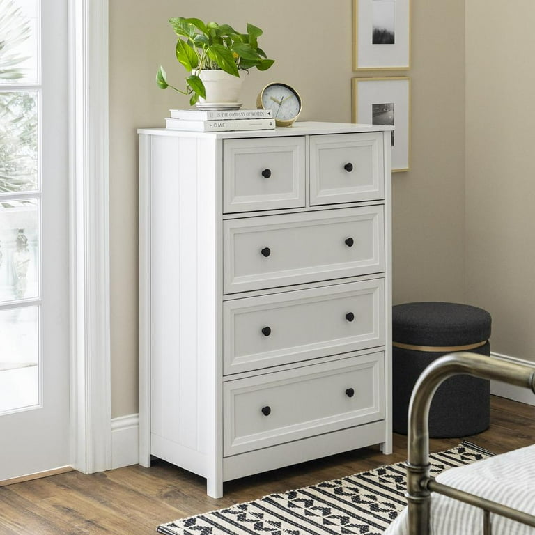 Oakland Classic 5 Drawer Wooden Furniture Chest Dresser White Walmart