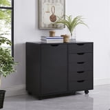 Home Imports 5-Drawer Wood Office Cabinet, Mobile Lateral Filing ...
