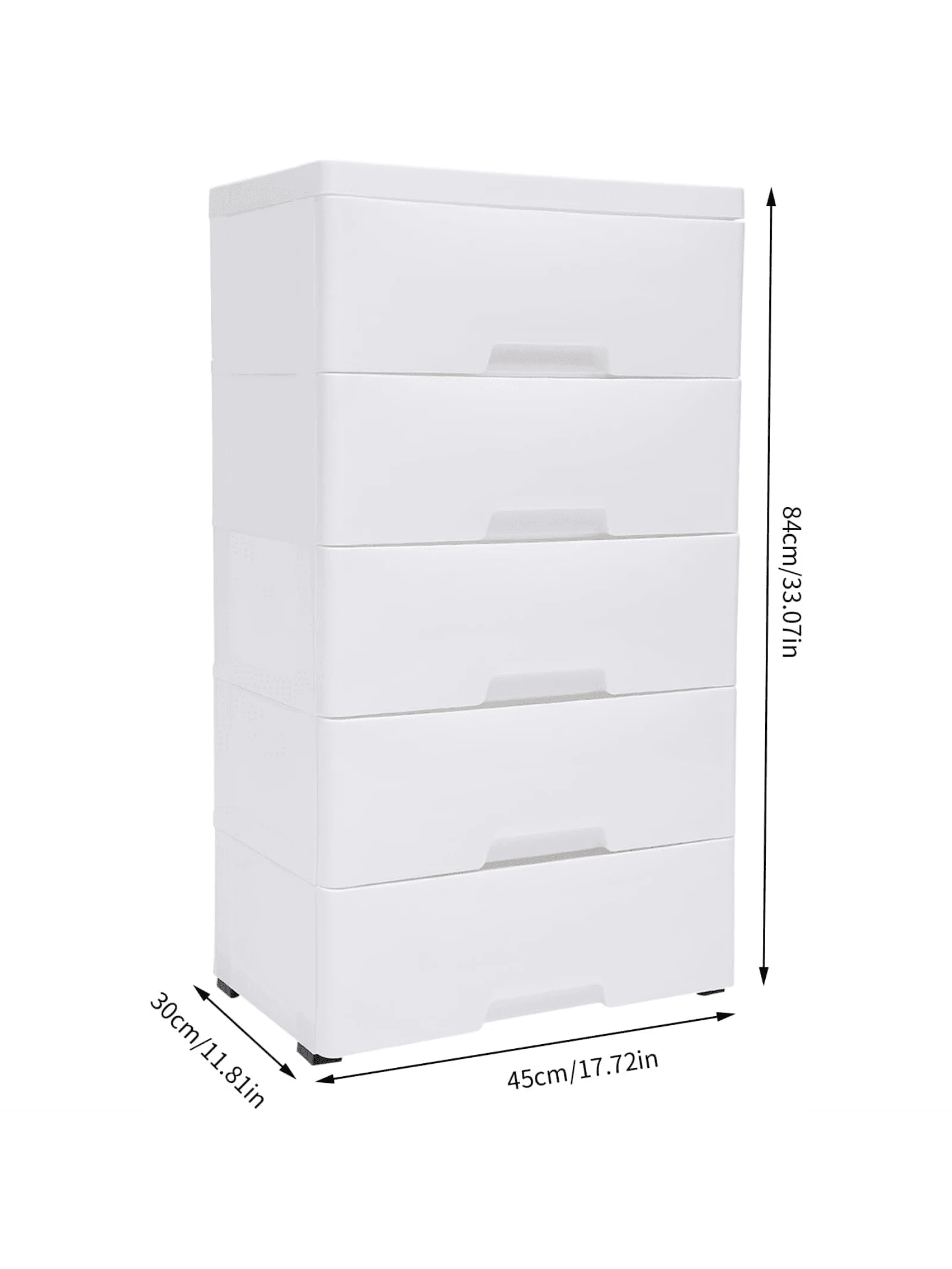5 Drawer Plastic Drawers Dresser Storage Cabinet, Stackable Vertical ...