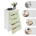 5-Drawer Plastic Dresser with Wheels, Modern Mobile Storage Cabinet 5 ...