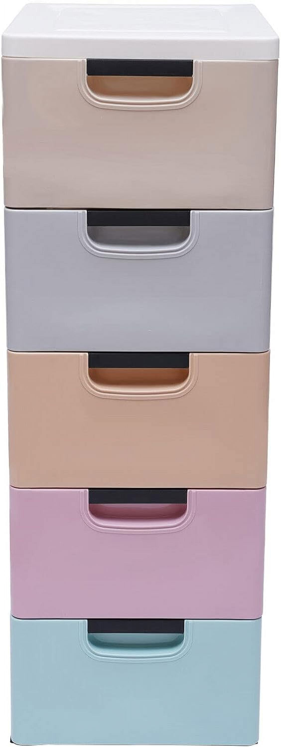 5 Drawer Plastic Storage, Narrow Clothes Storage Tower, Toys Closet ...