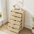 5-Drawer Rattan Bedroom Dresser - Integrated Cabinet & Leg Design, Easy ...